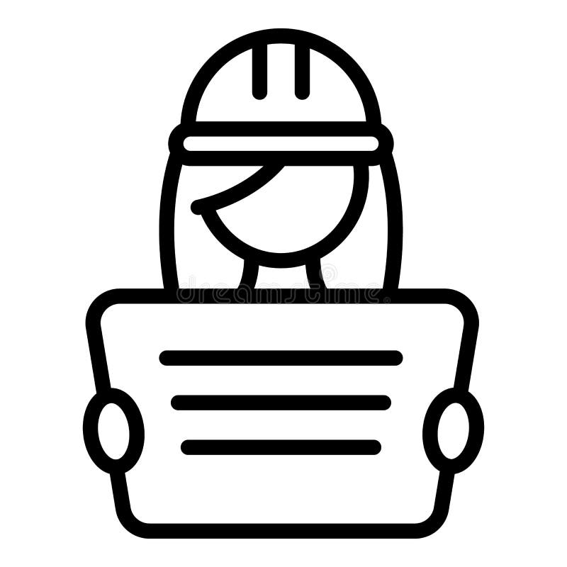 Female Architect Icon Outline Vector. Woman Engineer Stock Vector ...
