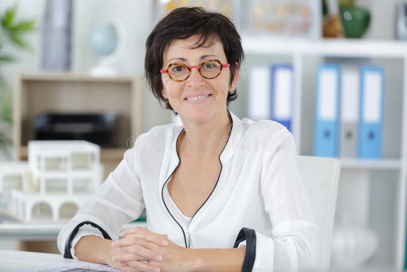 Female Architect Manager Looking at Camera Stock Photo - Image of ...
