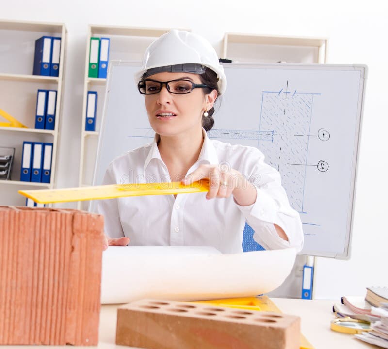 Female Architect Working in the Office Stock Photo - Image of architect ...
