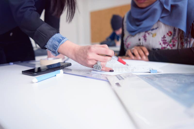 Female Architecture Teacher at Work. Female Professor Explain ...