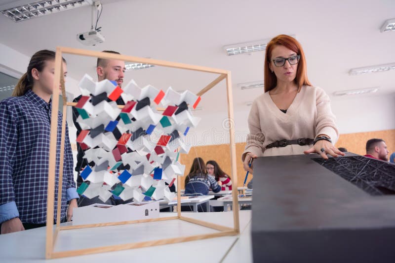 Female Architecture Teacher at Work. Female Professor Explain ...