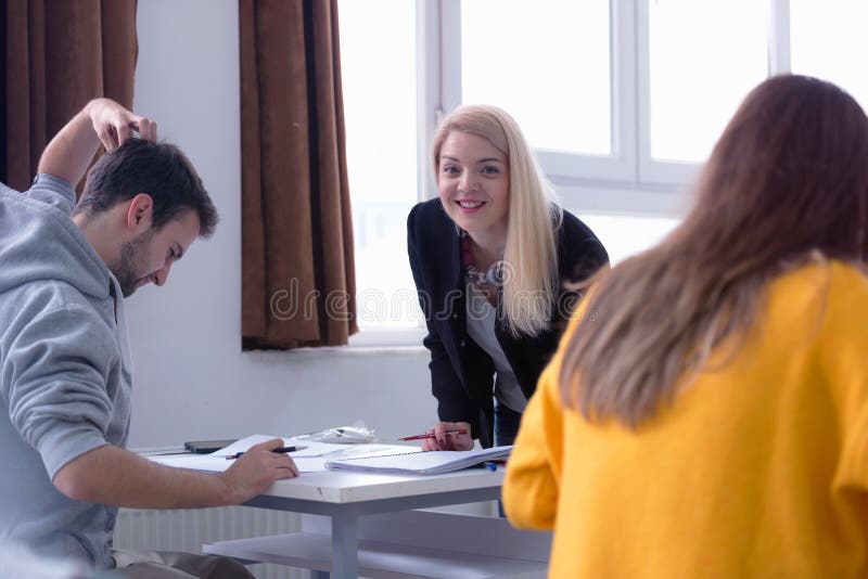 Female Architecture Teacher at Work. Female Professor Explain ...