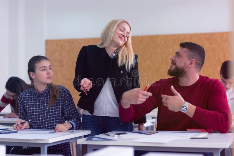 Female Architecture Teacher at Work. Female Professor Explain ...