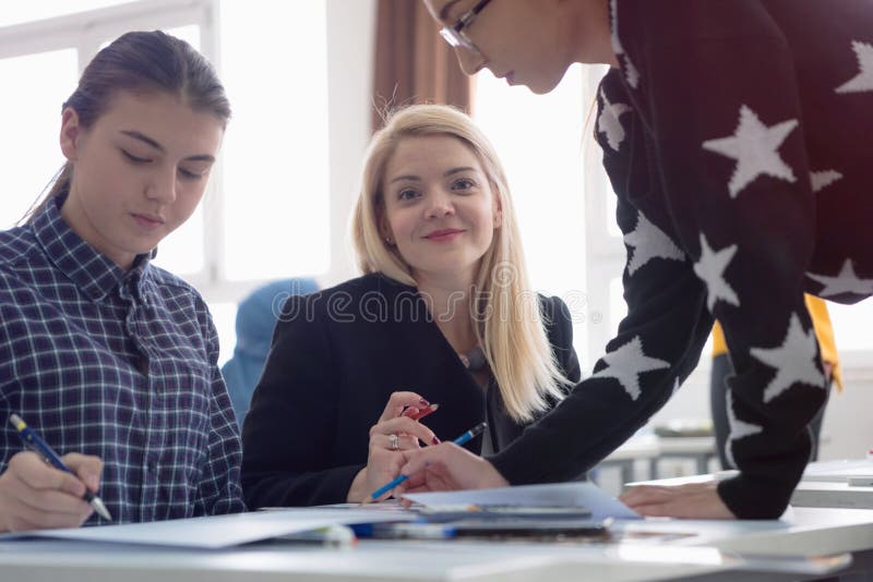Female Architecture Teacher at Work. Female Professor Explain ...