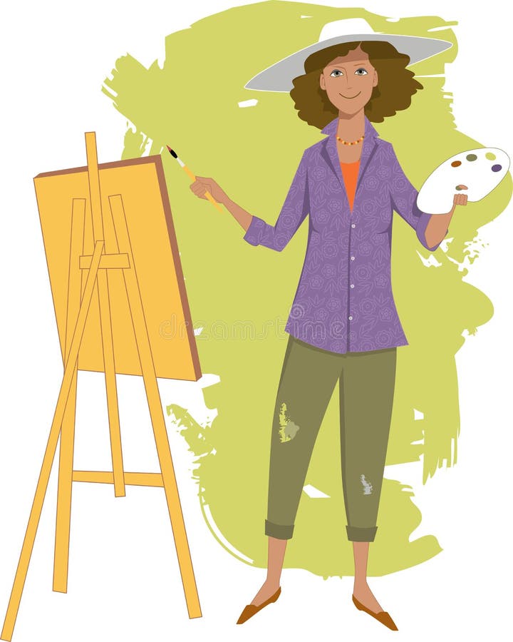 Female artist painting stock vector. Illustration of middle - 44228477 Female artist painting stock vector. Illustration of middle - 44228477