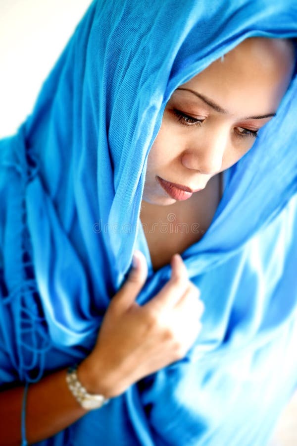 Female Asian in Head Scarf. Stock Photo - Image of islamic, alone: 4292338