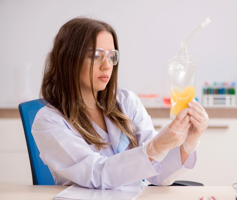 Female Assistant with Bag of Plasma in the Lab Stock Image - Image of ...