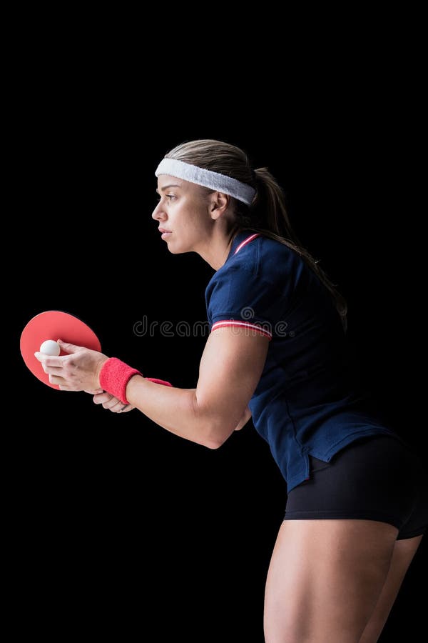 Female Athlete Playing Ping Pong Stock Image - Image of shot, player ...