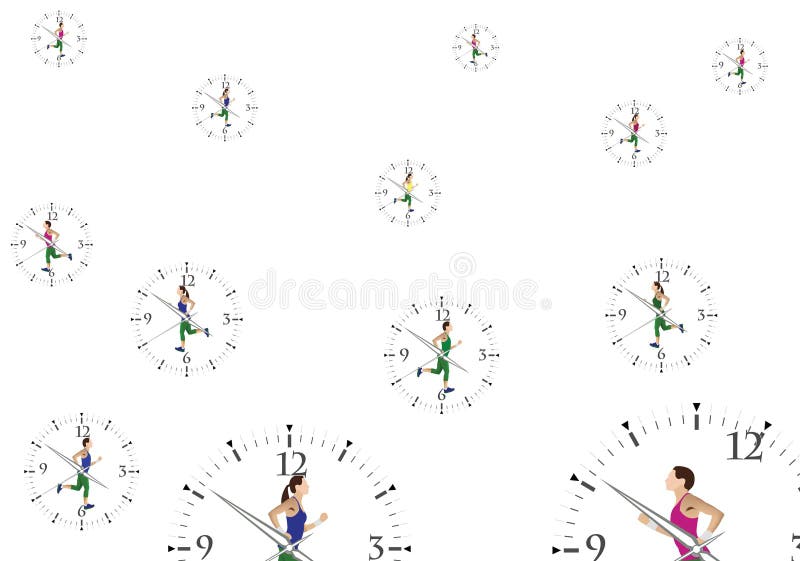 Female Athlete Running Inside Clock and Representing Time Management ...