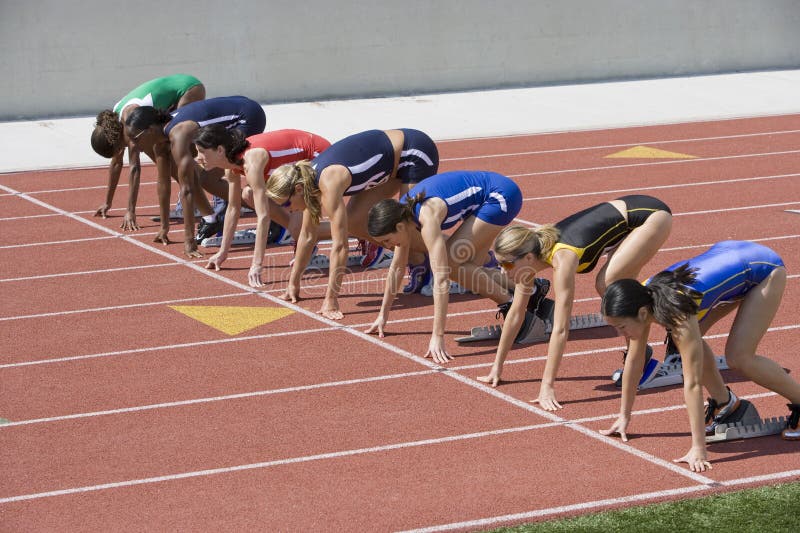 Female Athletes Ready To Race Stock Photo - Image: 29655122