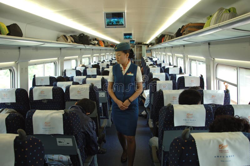 Female Attendant in Train, China Editorial Photography - Image of south ...