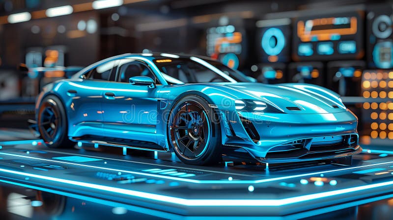 Female Automotive Engineer Uses Digital Tablet with Augmented Reality ...