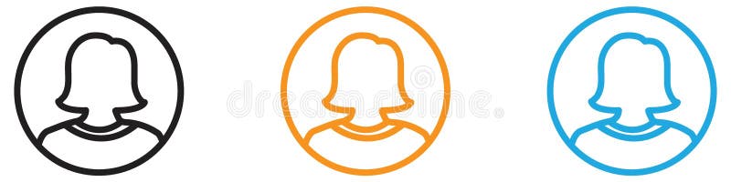Female Avatar Icon Vector Logo Set Collection for Web App Ui Stock ...