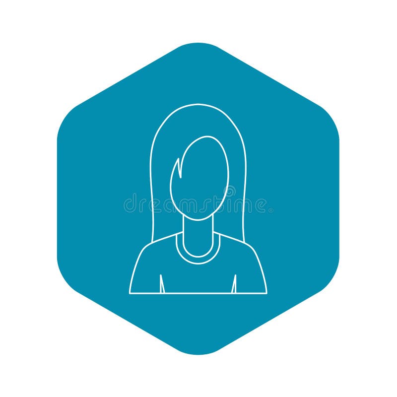 Female Avatar Profile Picture Icon, Outline Style Stock Vector ...