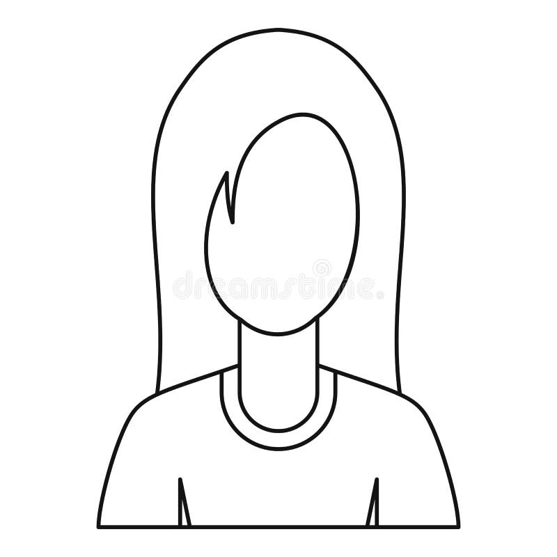 Female Avatar Profile Picture Icon, Outline Style Stock Vector ...