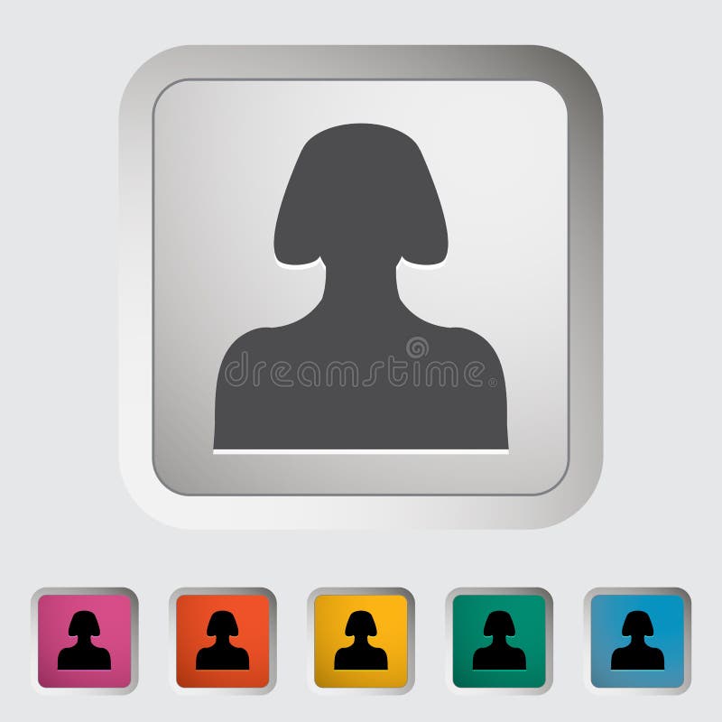 Female avatar flat icon stock vector. Illustration of element - 93728901