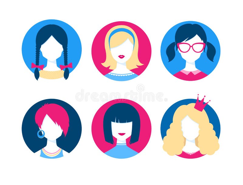 Female avatars stock vector. Illustration of character - 51970303