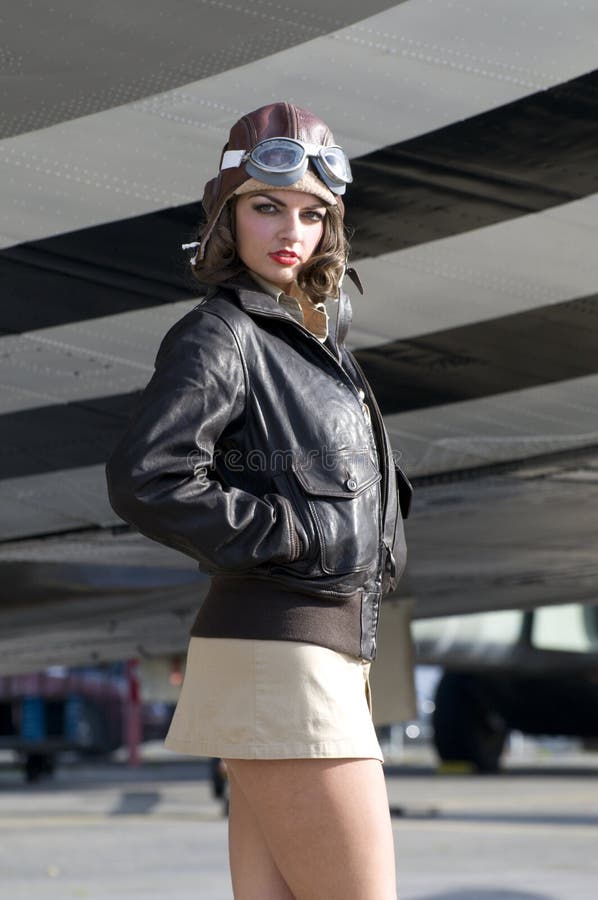 Female aviator stock image. Image of portrait, attractive - 16750809