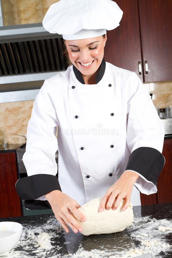 Female baker stock photo. Image of powder, chef, kneading - 14986108