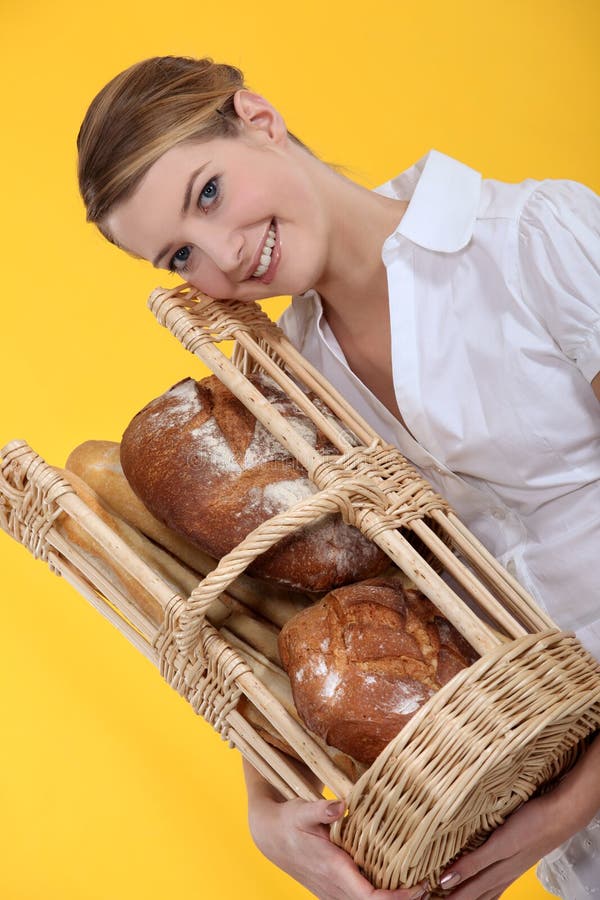 A female baker. stock photo. Image of girl, loaf, cook - 26492262