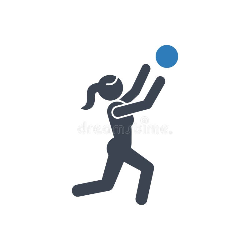 Female Ball Catch Icon stock vector. Illustration of female - 348612603