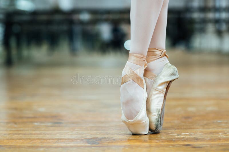 Female Ballet Dancer Standing on Toes Stock Image - Image of slipper ...