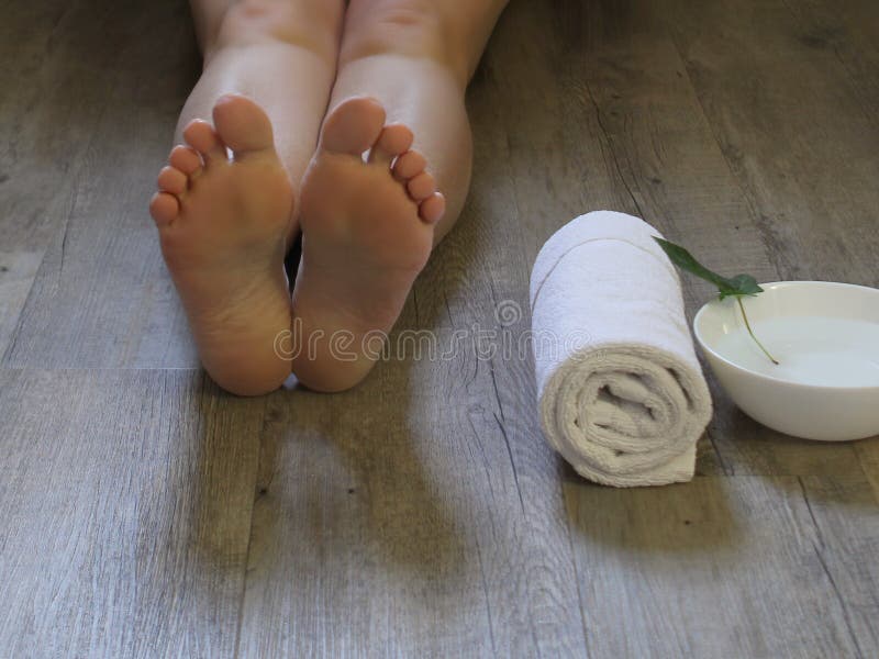 Female Bare Feet Half a Spa Stock Photo - Image of freshness, female ...