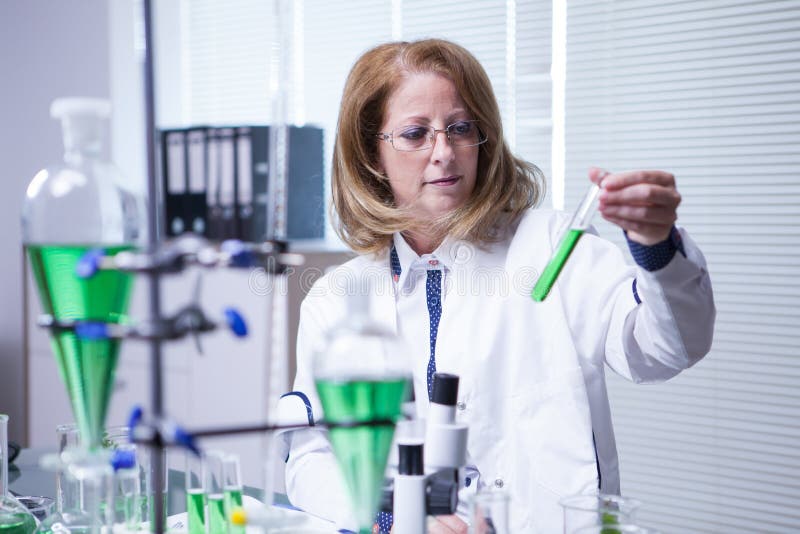 Female Biologist Wearing a White Coat for Academic Research Stock Image ...