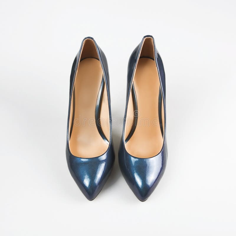 Female blue shoes stock photo. Image of female, cutout - 83085742