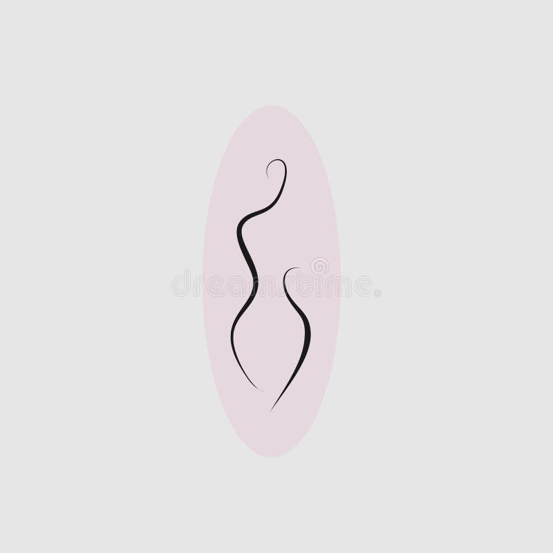Female Body Shape Line Illustration Logo Design Stock Illustration ...