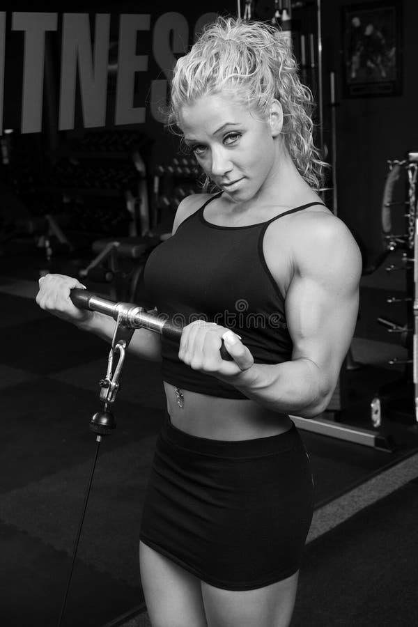 Female bodybuilder stock photo. Image of machines, instructor - 4284602