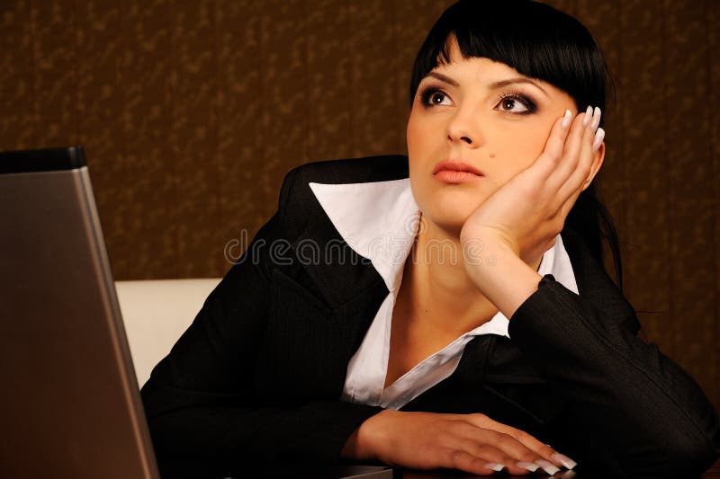 A female boss stock image. Image of table, dark, corporation - 21827813