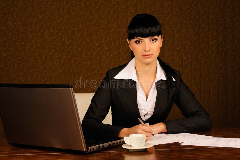 A female boss stock photo. Image of female, work, table - 21827818