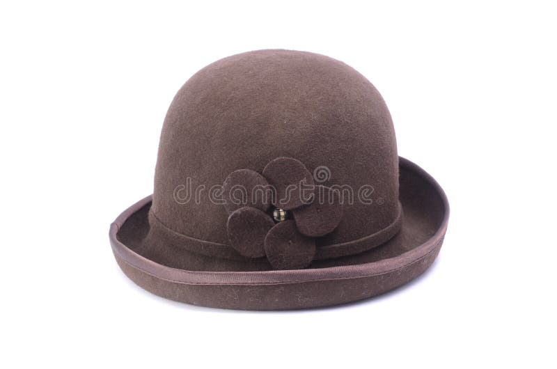 Female Bowler Hat Isolated on White Stock Image - Image of dress ...