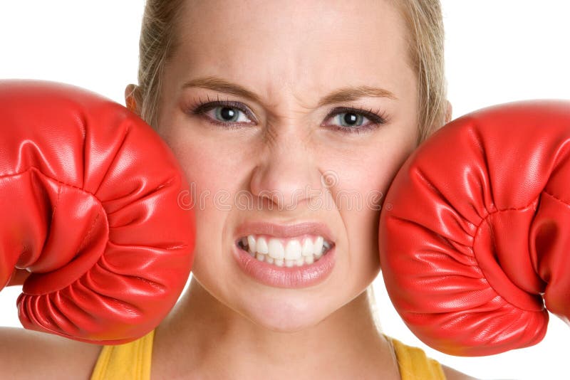 Angry Female Boxer stock photo. Image of person, aggressive - 12613616
