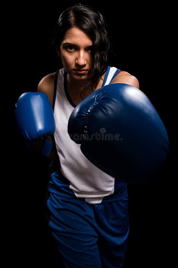 Female Boxer stock photo. Image of black, gloves, boxing - 39993390