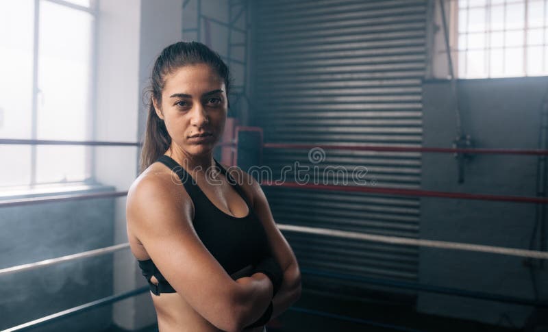 Female Boxer at the Boxing Studio Stock Photo - Image of muscular ...