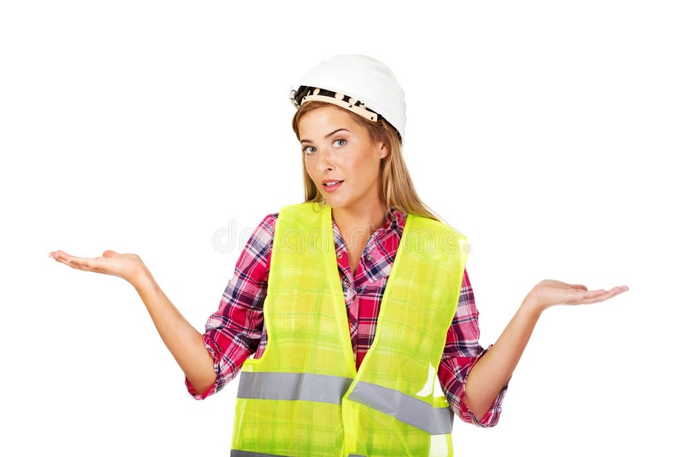 Female Builder Making Do Not Know Sign Stock Photo - Image of dont ...