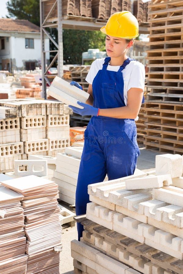 Female Builder and U-shaped Blocks Stock Photo - Image of product ...