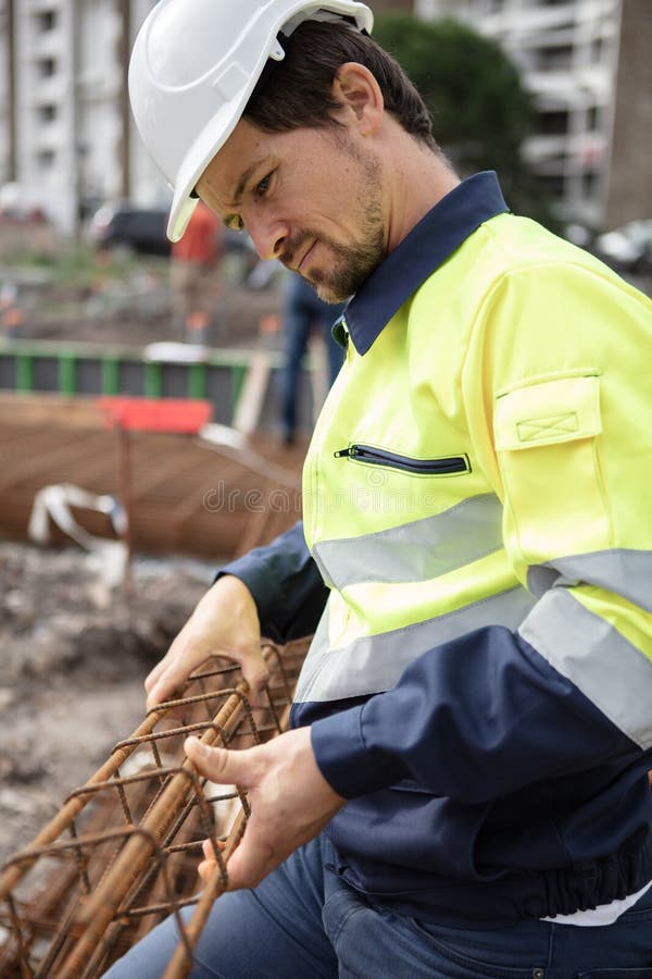 Female Builder Working on Metal Frame Stock Photo - Image of steel ...