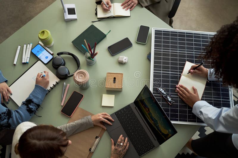 Female Business Team Developing Energy Project Stock Photo - Image of colleague, ecology: 367825824