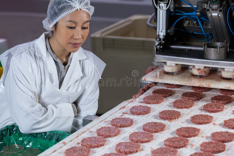 Meat Processing,food Industry.Packing of Meat Slices in Boxes ,conveyor ...