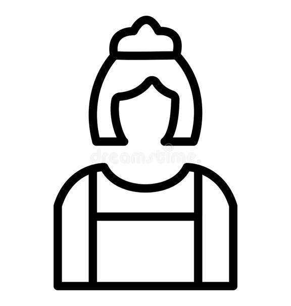 Female Butler Isolated Vector Icon Stock Vector - Illustration of maid ...