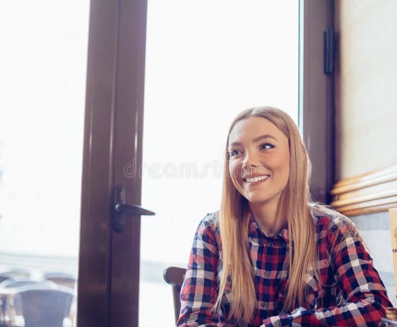 Female in Cafe stock photo. Image of socialize, friends - 61861084