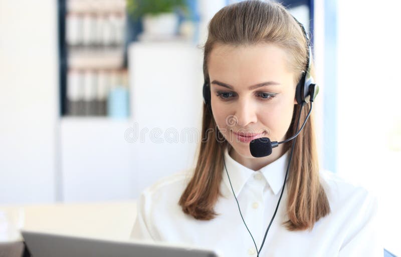Female Call Center Operator Stock Image - Image of headphone, executive ...