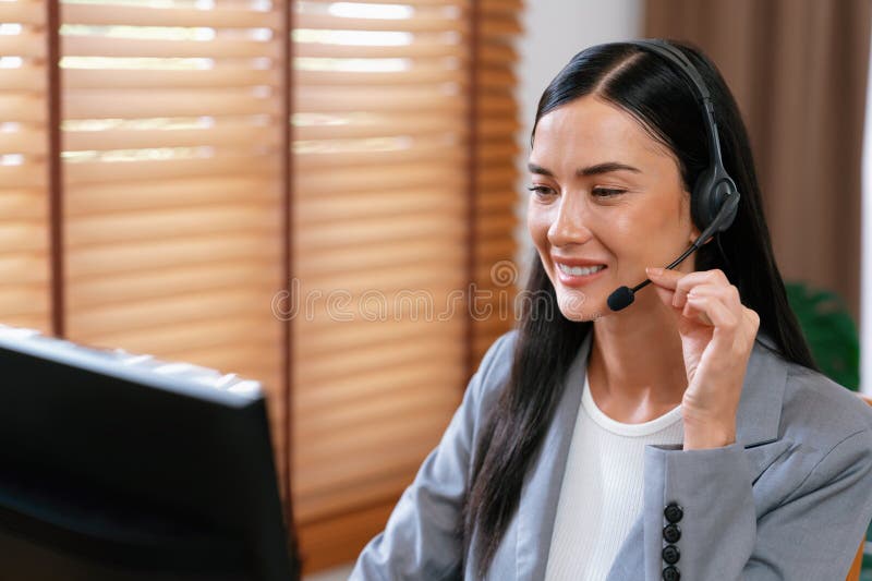 Female Call Center Operator or Customer Service Helpdesk Staff. Blithe ...