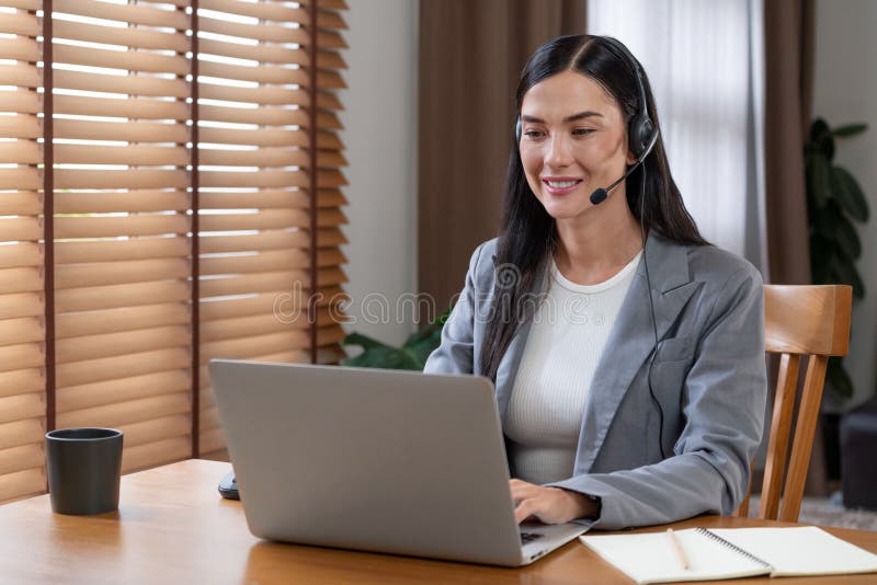 Female Call Center Operator or Customer Service Helpdesk Staff. Blithe ...