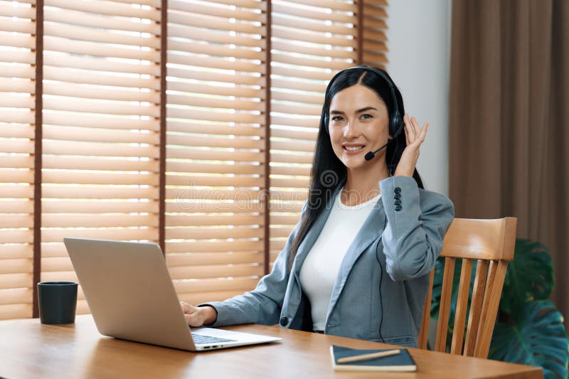 Female Call Center Operator or Customer Service Helpdesk Staff. Blithe ...