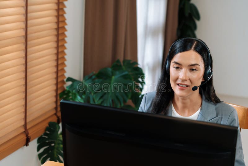 Female Call Center Operator or Customer Service Helpdesk Staff. Blithe ...