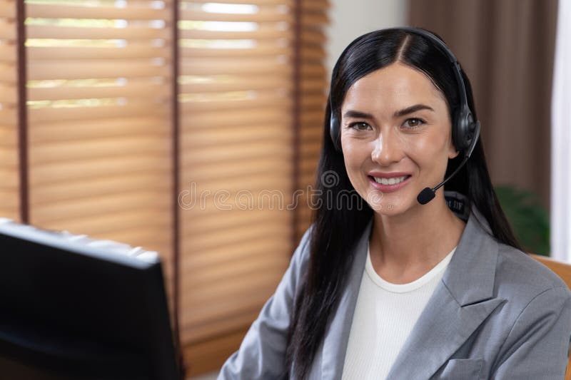 Female Call Center Operator or Customer Service Helpdesk Staff. Blithe ...